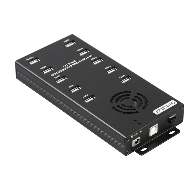 Sipolar A-400 10 Port Usb Hub120W Powered Usb Charging Hub With Cooling ...