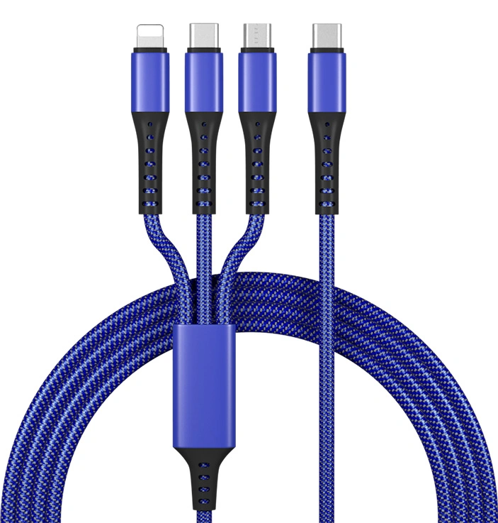 3-In-1 Pd 60W Fast Charging Multi-Function Data Nylon Braided Cable ...