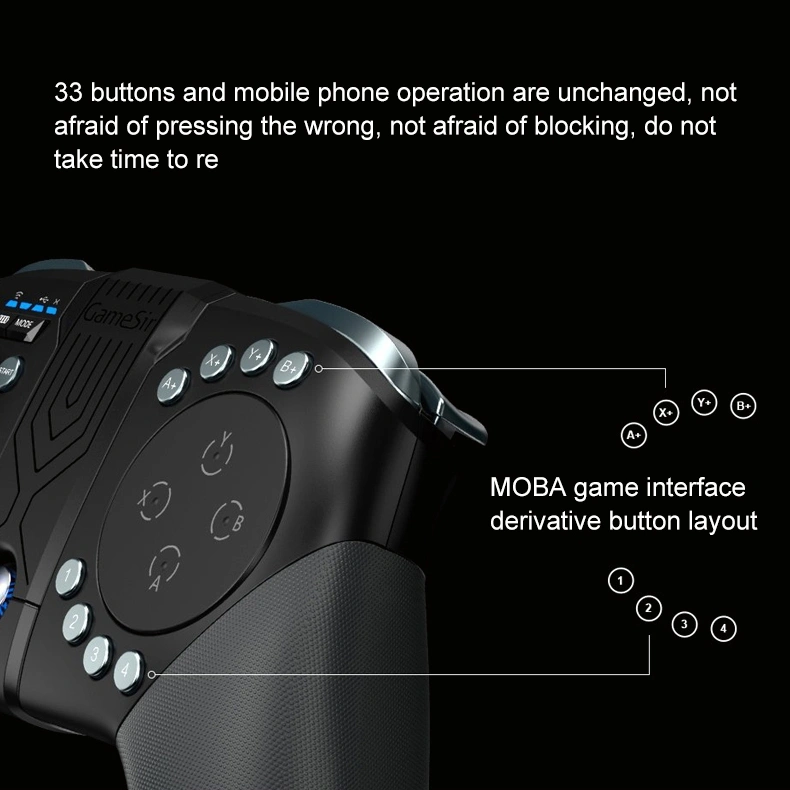 SUNSKY GameSir G5 Bluetooth 5.0 Game Controller Full-Haptic Trackpad ...