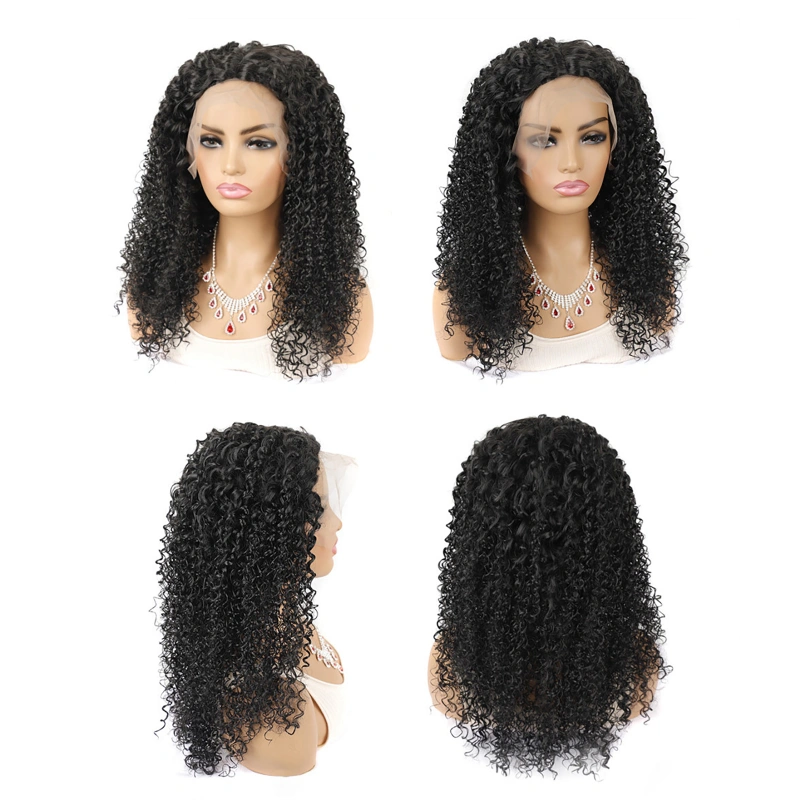 Curly Wig Fluffy Extend Hairs High Temperature Fiber Density Frontal ...