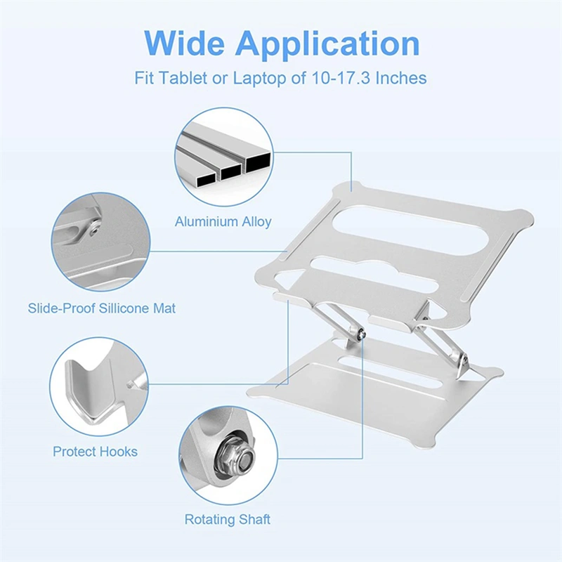 Laptop Notebook Stand Holder Adjustable Aluminum Stand Riser Portable ...