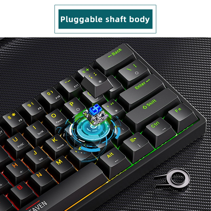 Mechanical Gaming Keyboard Wired USB Gaming Keyboard LED Backlit ...