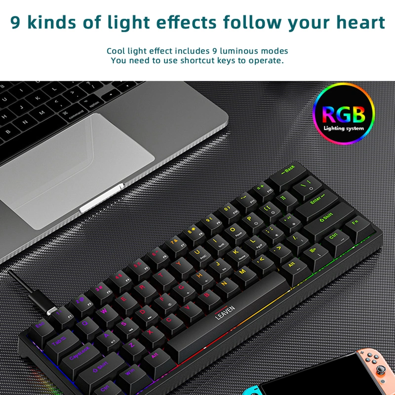 Mechanical Gaming Keyboard Wired USB Gaming Keyboard LED Backlit ...