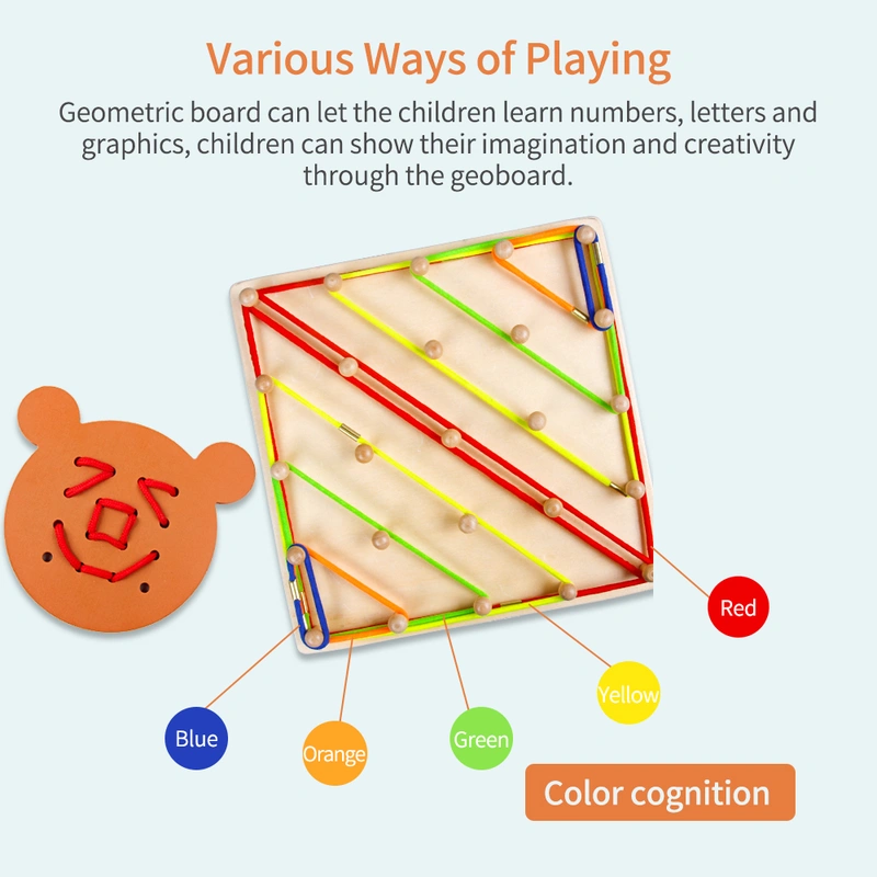 Wooden Geoboard Mathematical Manipulative Material 5x5 Array Geo Board ...