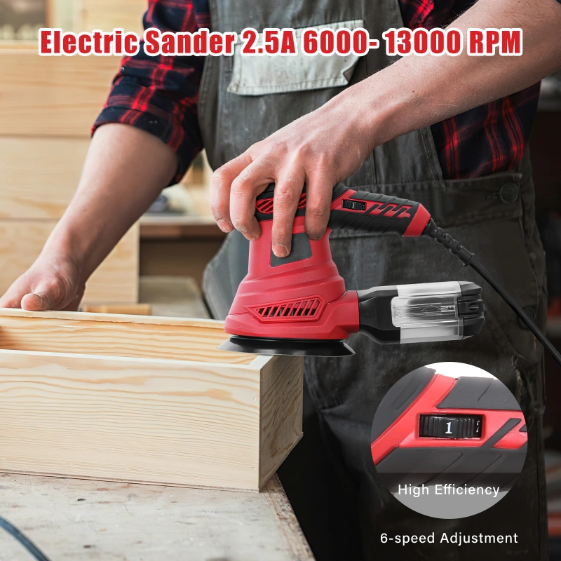 300W Random Orbit Sander 2.5-Amp Orbital Sander with 6 Variable Speeds ...