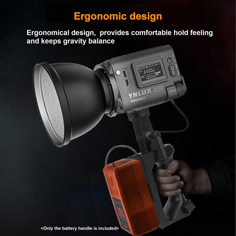 YONGNUO V-Lock Mount Battery Handle Power Supply Base Compatible with YONGNUO YNLUX200 LED Video ...