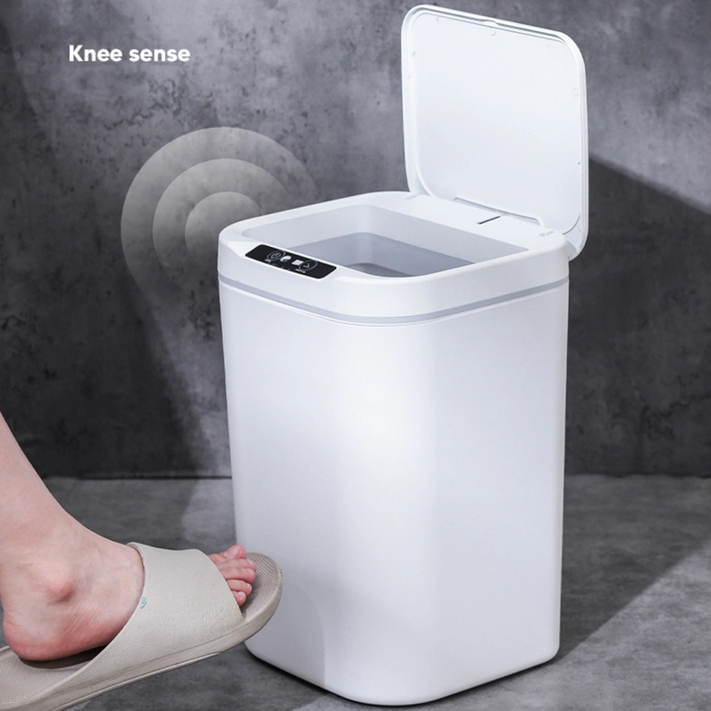18l Touch Free Trash Cans Smart Knock Induction Trash Bin Automatic