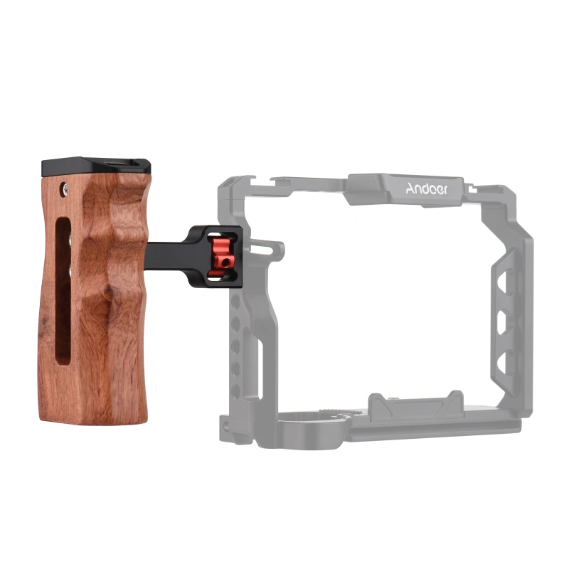 Adjustable Wooden Camera Cage Handle Left/Right Side Hand Grip 1/4 Inch ...