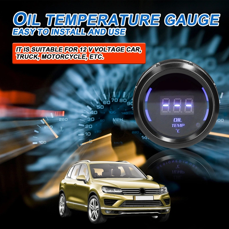 52mm Oil Temperature Gauge Car Digital Meter LED Display 40-140℃ with ...