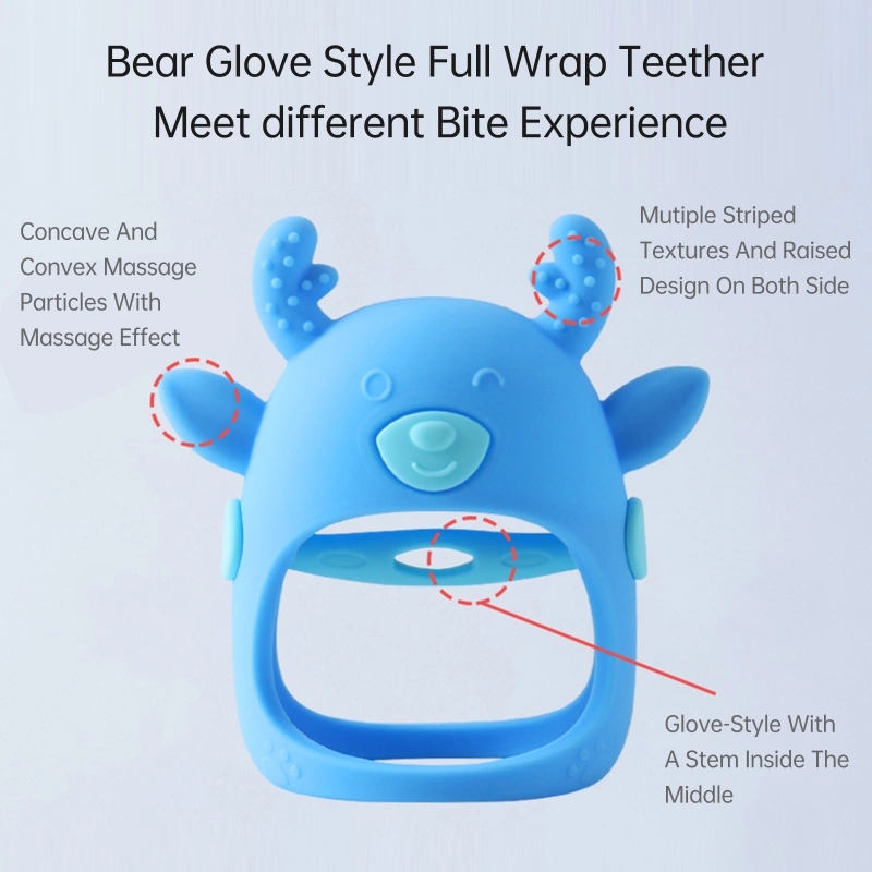 Baby Teether Deer Teething Mitten Baby Teething Glove Teething Pacifier ...