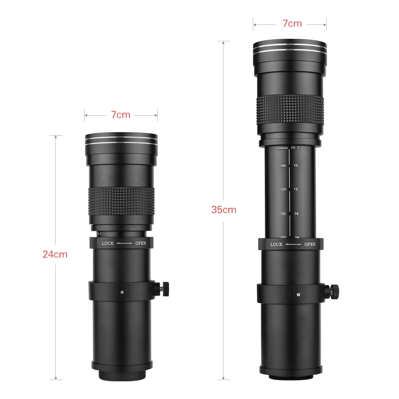 Camera MF Super Telephoto Zoom Lens F/8.3-16 420-800mm T Mount with ...