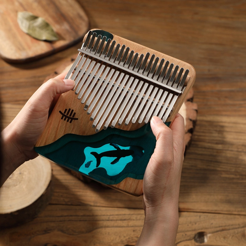 Hluru 21 Keys Piano Beech Wood Thumb Finger Piano Musical Instrument ...