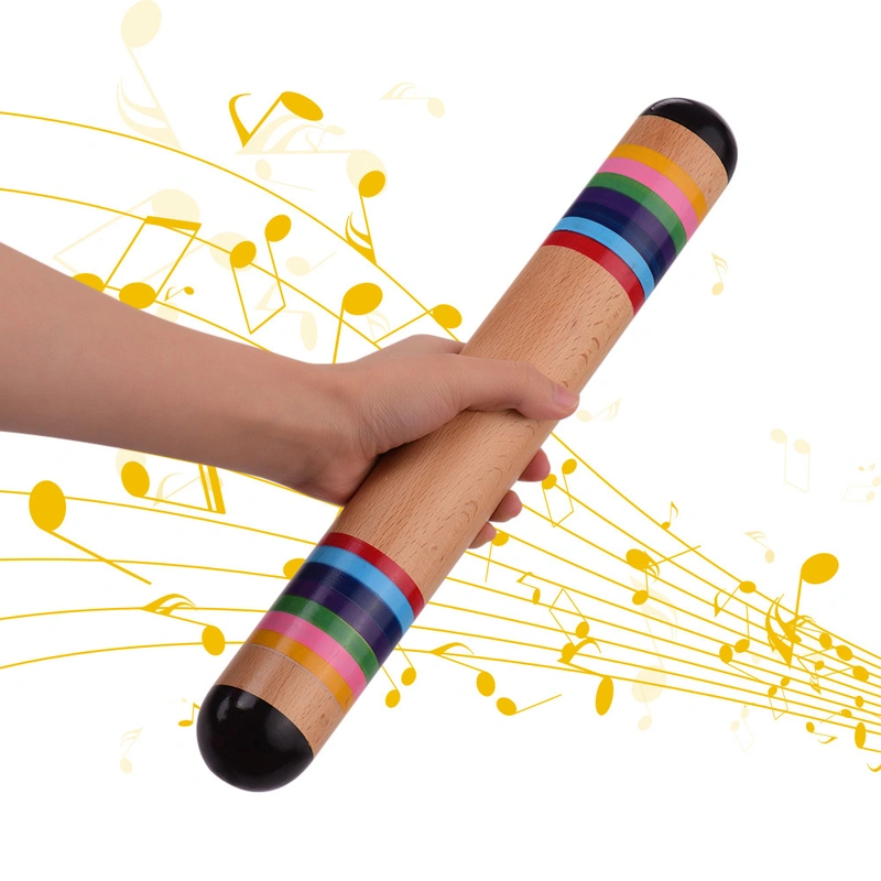 Wooden Rainstick Rainmaker Rain Shaker Musical Instrument Toy Rainbow ...