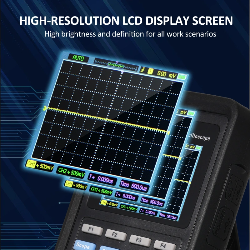 Oscilloscope,Hantek 2 in 1 Handheld Digital Oscilloscope + Multimeter ...