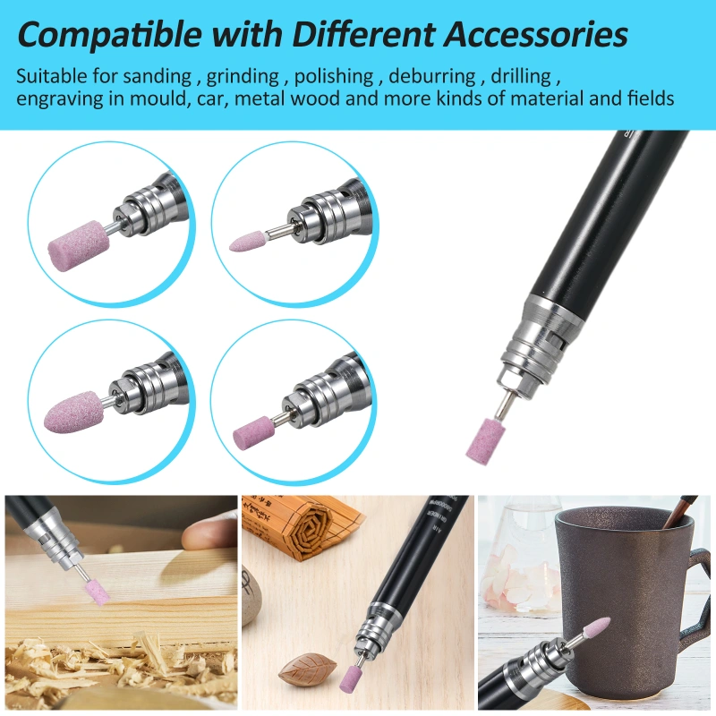 Air Grinder,Pencil Type Air Grinder with Air Hose 2 Collets 1/4 Inch ...