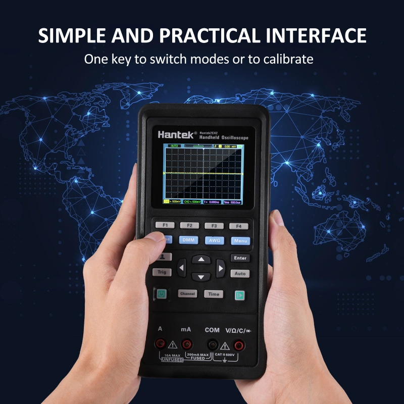 Oscilloscope,Hantek 2 in 1 Handheld Digital Oscilloscope + Multimeter ...