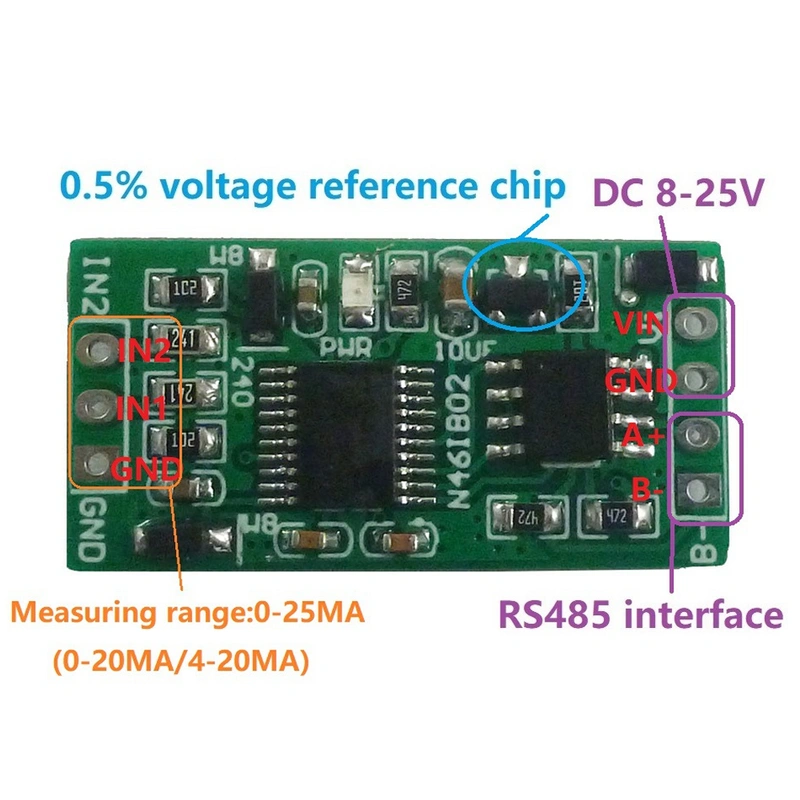 Module,2ch 4-20mA Current Signal Acquisition Sampler Board RS485 Module ...