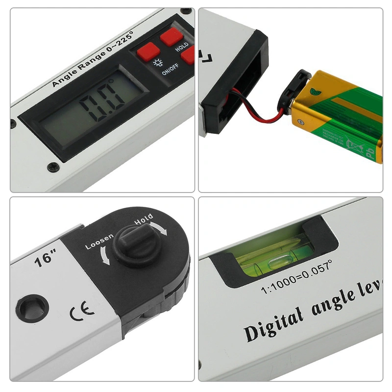 Protractor,16-inch 225-degree Digital Angle Level LCD Electric ...
