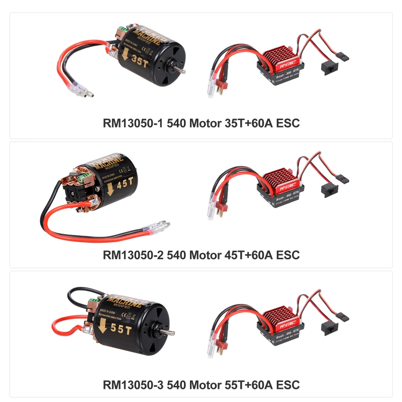 Car Power,540 Brushed Motor RC Crawler Motor 55T 3-Slot and 60A ESC RC ...
