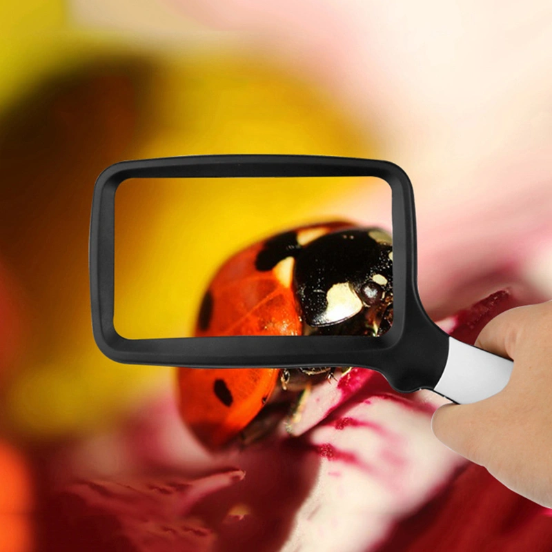 Optics LED Lighted Reading Magnifier 2X Rectangular Page Magnifying ...