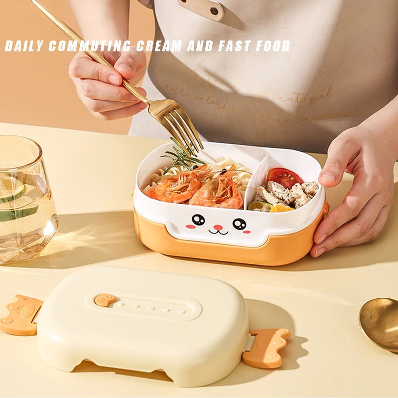700ML Cartoon Lunch Box Portable 2-Grid Bento Box Sealed Food Storage ...