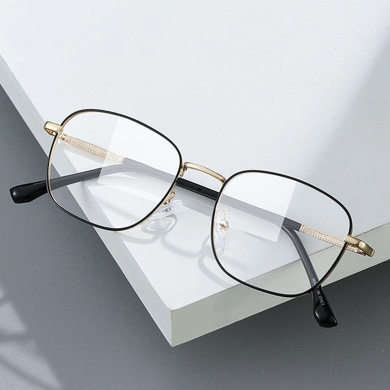 Discoloration/Blue Light Blocking Eyeglass Rectangular Metal Rim ...