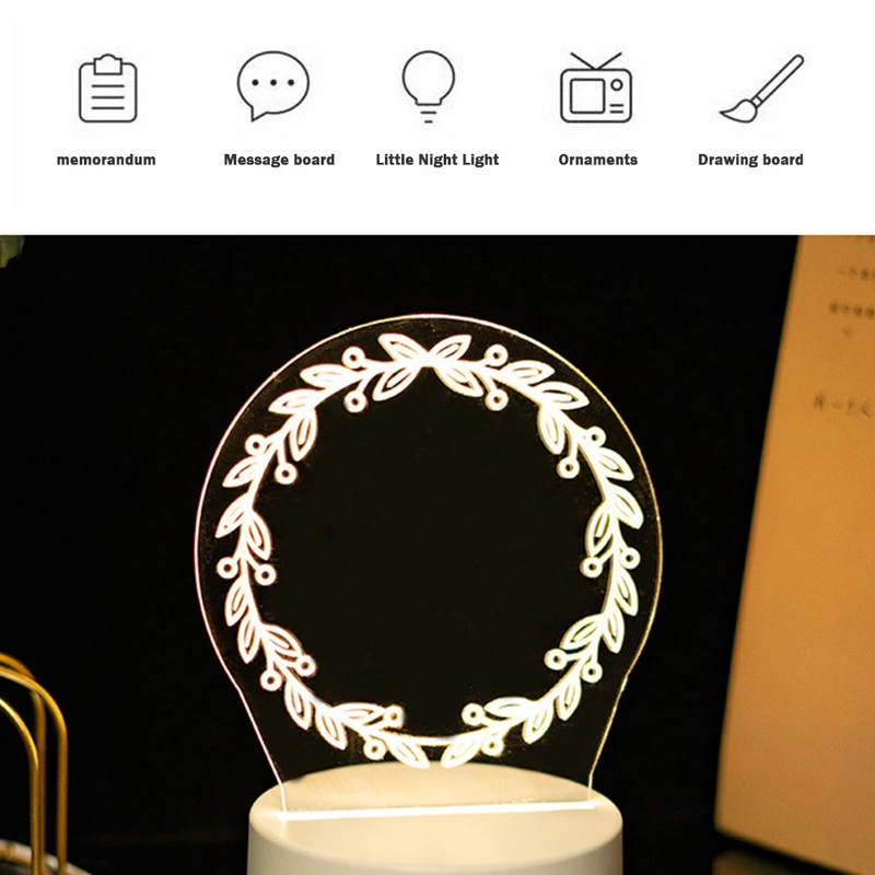 3D Luminous Handwriting Tablet Writable Erasable Text Night Lamp For ...