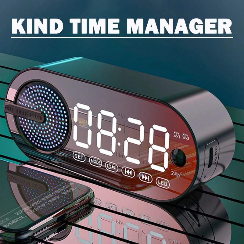Bluetooth Compatible AI Clock Colorful LED Digital Dispaly Clock Alarm ...