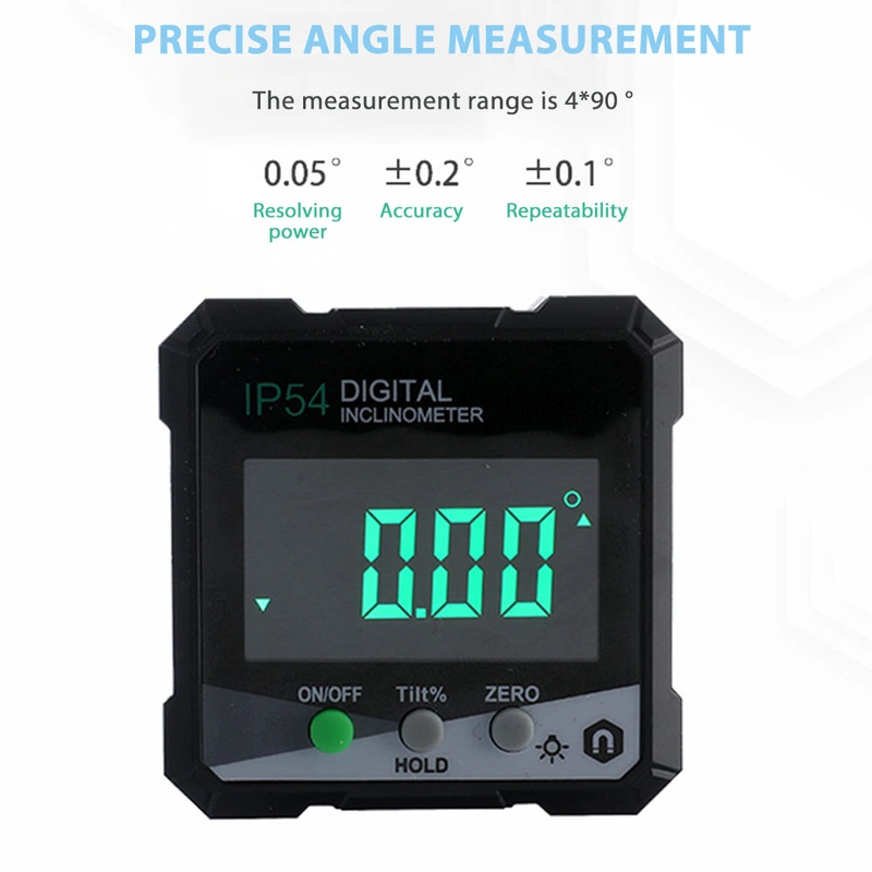 IP54 4*90° Handheld Digital Inclinometer LCD Backlight Digital ...