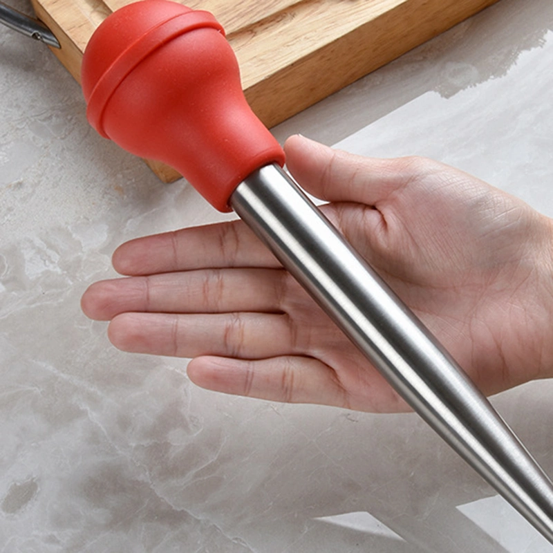 Stainless Steel Turkeys Baster With Suction Bulb Easy Cleans Meat ...