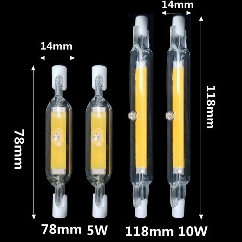 LED R7S Glass Tube Lamp High Brightness Double Ended Light Replace ...