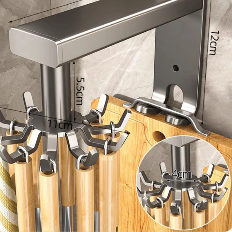 Kitchen Rotate Spoon Rack Non-drilling Multifunctional Spoon Shelf For ...