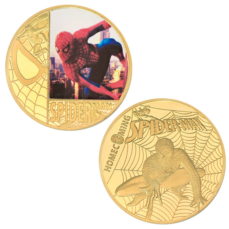 Spider-Man Coin Super Hero Commemorative Coin Golden Metal Coins ...