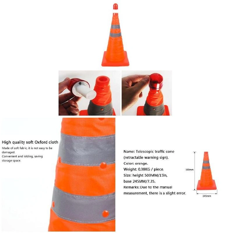 Reflective Traffic Cone Retractable Space-saving Portable Warning Sign ...