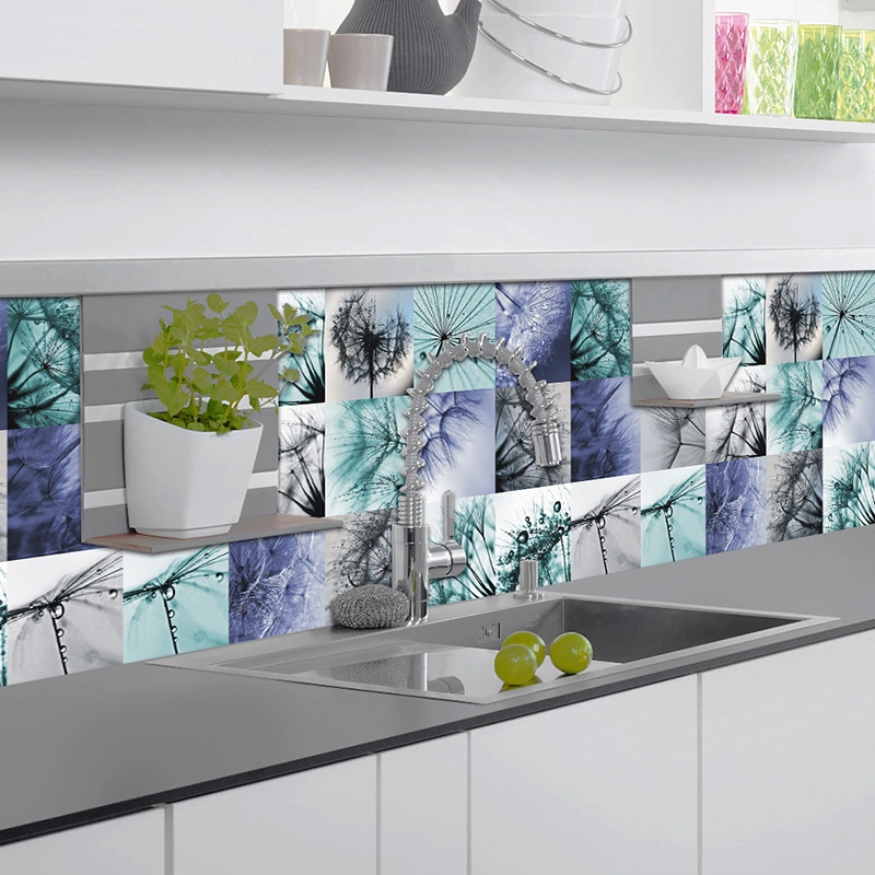 24 PCS Waterproof Tile Stickers Square Flower/Vintage Pattern Adhesive ...