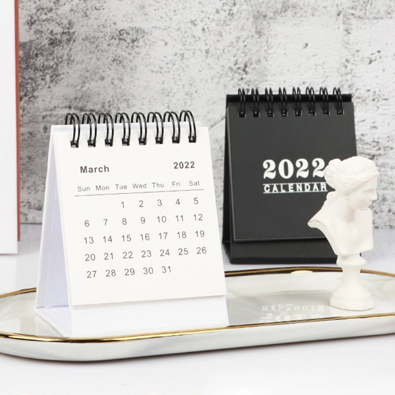 Mini Desk Calendar 2022 Simple Minimalist Standing Flip Calendar ...