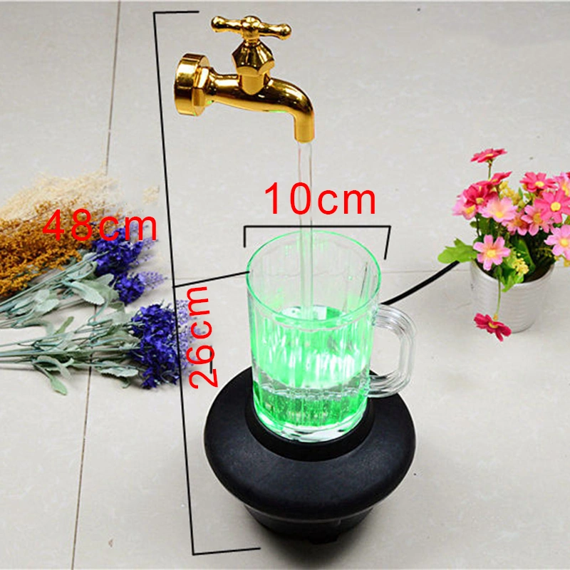 Invisible Flowing Spout Watering Can Fountain Floating Color Changing ...