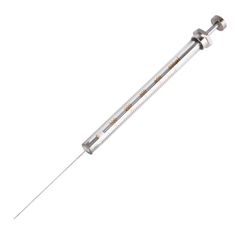500ul High Precision Injector Sampling Glass Syringe Flat Head Needle ...
