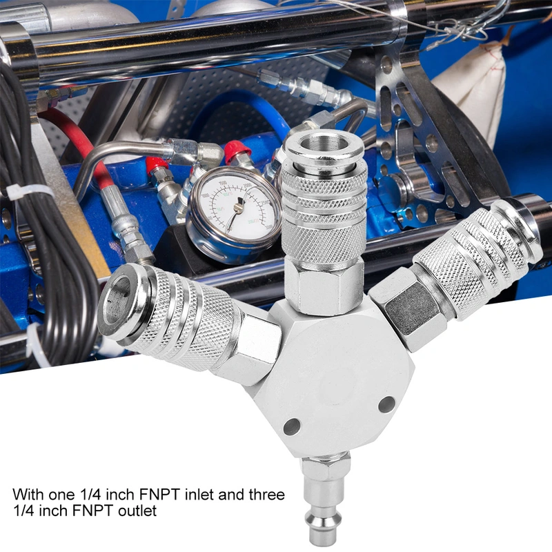 3-Way Air Manifold Pneumatic Quick Connector Air Hose Splitter With 3 ...