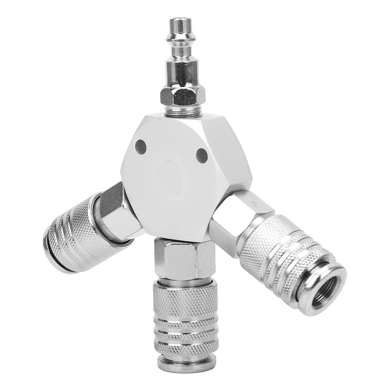 3-Way Air Manifold Pneumatic Quick Connector Air Hose Splitter With 3 ...