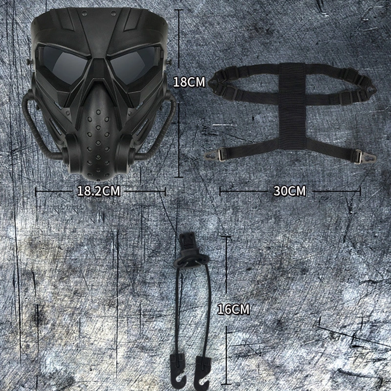 Airsoft Mask Full Face Mask With Eye Protection Collision Resistant For Halloween Airsoft ...