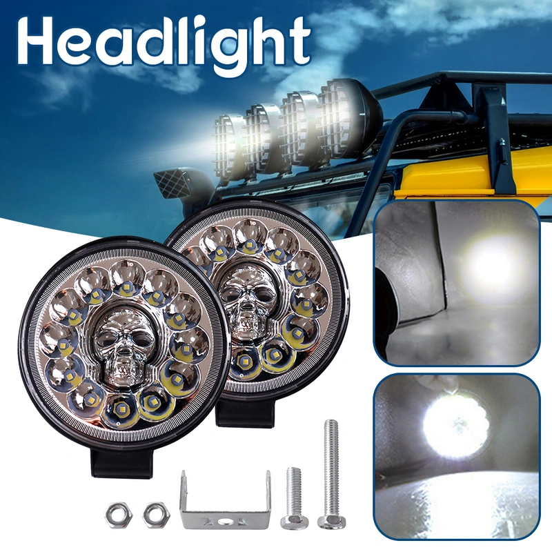 1/2pcs Car LED 7-inch Round Headlight Automobile Far Near Beam ...