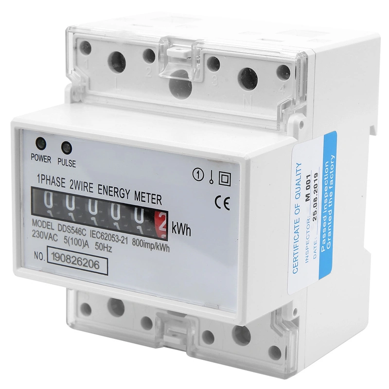 DDS546C Electronic Energy Meter Din Rail Mounting Single-Phase 4P Power ...