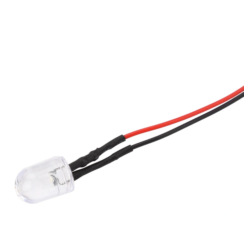 20pcs 12V Prewired Light Emitting Diodes 20cm Wire 10mm White ...