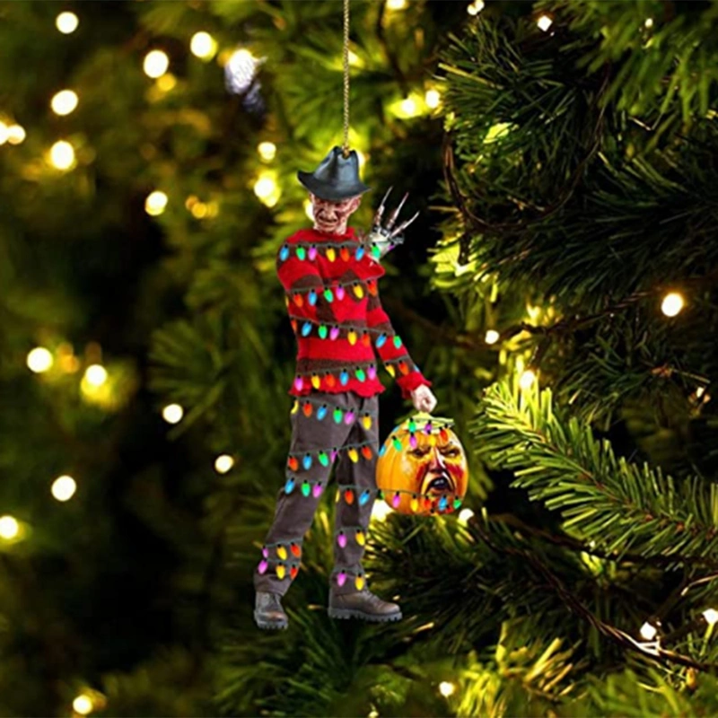 Car Rear View Mirror Charm Acrylic Flat Pendant Halloween Horror Gnome ...