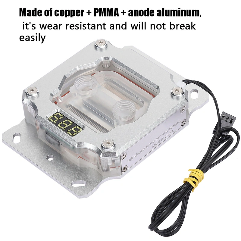 Computer CPU Water Cooling Block Waterblock With Temperature Display ...