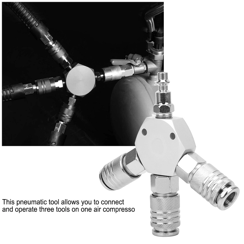 3-Way Air Manifold Pneumatic Quick Connector Air Hose Splitter With 3 ...