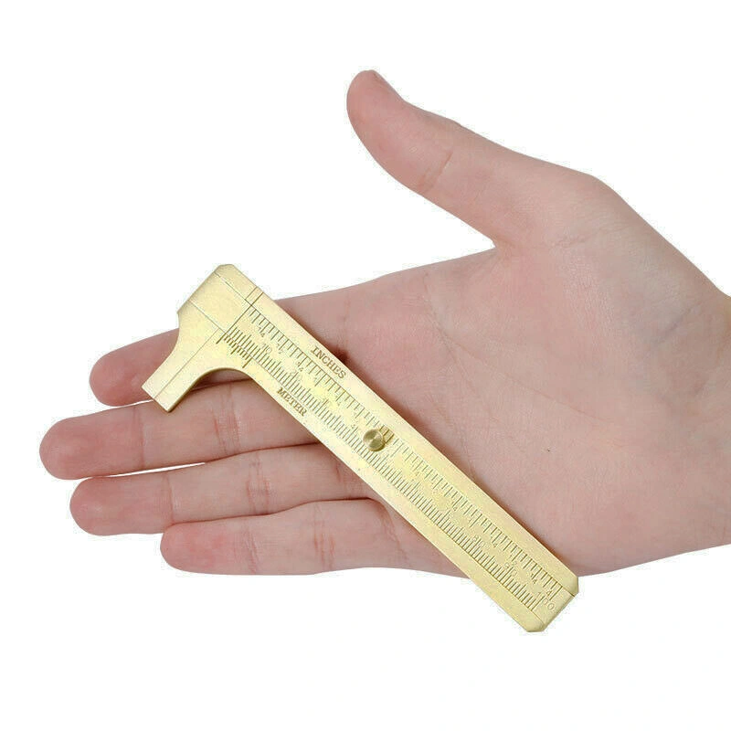Mini Brass Scale 80/100mm Sliding Gauge Vernier Caliper Ruler Pocket ...