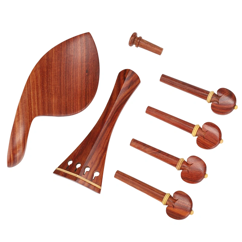 Wooden Violin Parts Set Tuning Pegs + Chin Rest + Violin Tailpiece ...