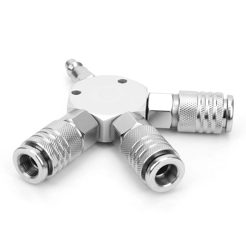 3-Way Air Manifold Pneumatic Quick Connector Air Hose Splitter With 3 ...